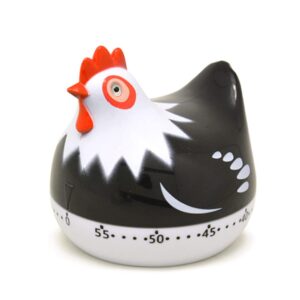 chick kitchen timer mechanical rotating alarm 55 minutes countdown timer for cooking baking (black)