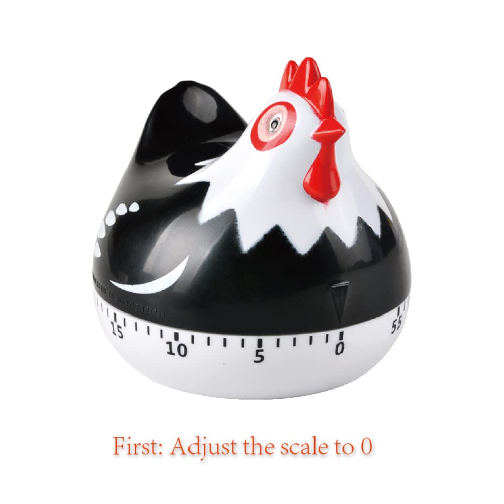 Chick Kitchen Timer Mechanical Rotating Alarm 55 Minutes Countdown Timer for Cooking Baking (Black)