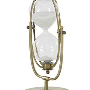 Deco 79 Glass Timer with Rotating Stand, 13" x 6" x 6", Brass