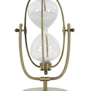 Deco 79 Glass Timer with Rotating Stand, 13" x 6" x 6", Brass