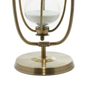 Deco 79 Glass Timer with Rotating Stand, 13" x 6" x 6", Brass