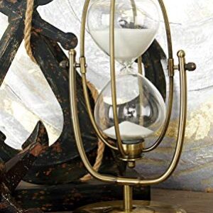 Deco 79 Glass Timer with Rotating Stand, 13" x 6" x 6", Brass