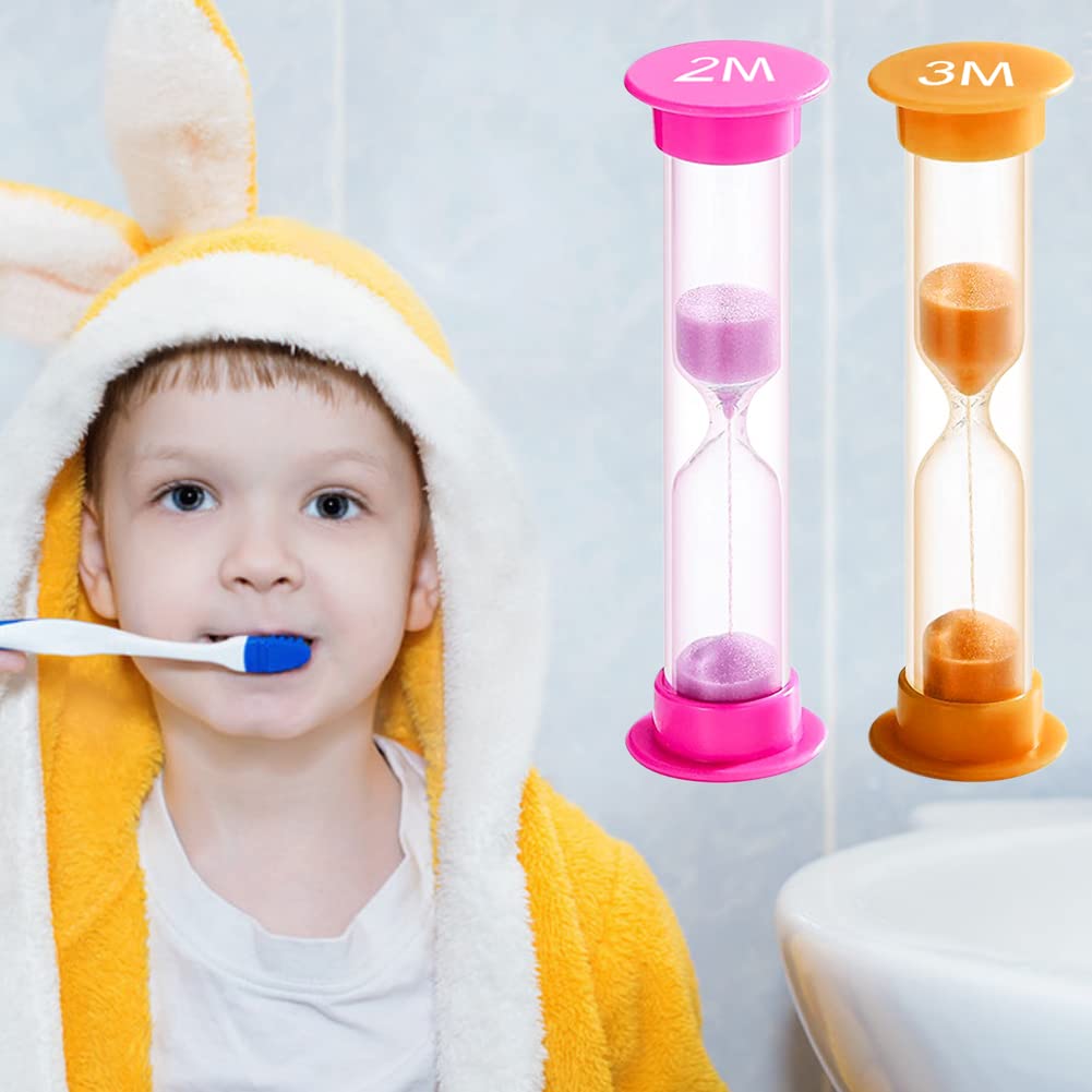 IGOOLEE 8 Pcs Sand Timer Colorful Hourglass Sandglass Sand Clock Timers Set 20sec / 30sec / 1min / 2mins / 3mins / 4mins / 5mins / 10mins for Kids Brushing Teeth, Cooking, Game, School, Office