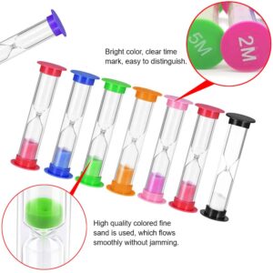 IGOOLEE 8 Pcs Sand Timer Colorful Hourglass Sandglass Sand Clock Timers Set 20sec / 30sec / 1min / 2mins / 3mins / 4mins / 5mins / 10mins for Kids Brushing Teeth, Cooking, Game, School, Office