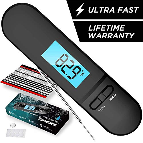 Meat Thermometer, Digital Instant Read Food Thermometer, 2S Ultra Fast Instant Read Waterproof Digital Kitchen Thermometer Probe for Grilling, BBQ, Baking, Candy, Liquids, Oil，Roast Turkey