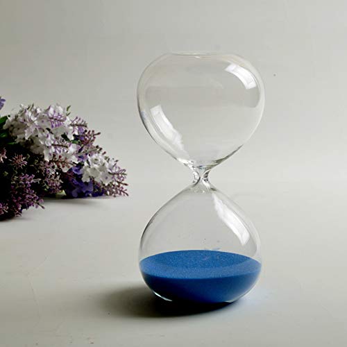 GracesDawn Super Beautiful Transparent Glass Hourglass Blue Sand Timer 15 Minutes a Nice Gift