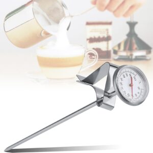 Milk Thermometer, Food Coffee Foam Frothing Temperature Stainless Steel Probe Clip Barista for Drinks Chocolate Liquid Water Candle Meat Cooking Turkey Grill Instant Read Probe Calibrable Large Dial