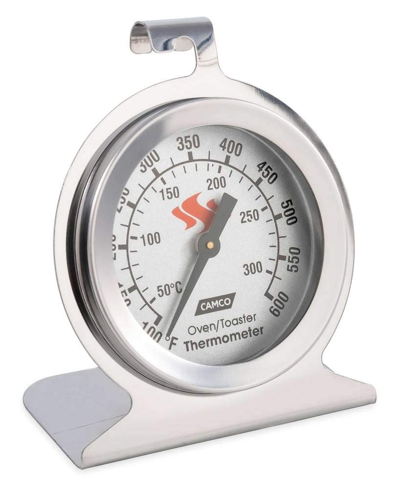 Camco Oven Thermometer | Features a Large, Easy-to-Read Dial with a Temperature Range of 100° F to 600° F and 38° C to 316° C (42115)