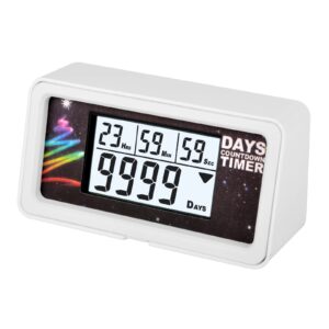 jayron backlight digital 9,999 days countdown timer big lcd display count down for retirement wedding vacation christmas event classroom cruise