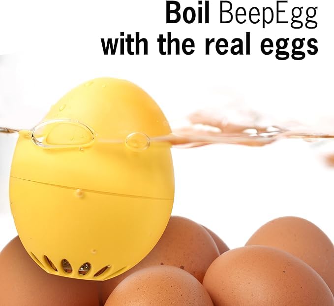 Chicken BeepEgg – Egg Timer for Boiling Eggs – Musical Egg Cooker for Soft, Medium, Hard Boiled Eggs – Food Safe – Singing Floating Egg Timer – Egg Cooker for 3 Levels of Doneness - Brainstream