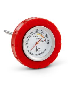 hic harold import waterproof floating slow cooker thermometer, stainless steel stem and housing with stay-cool buoy