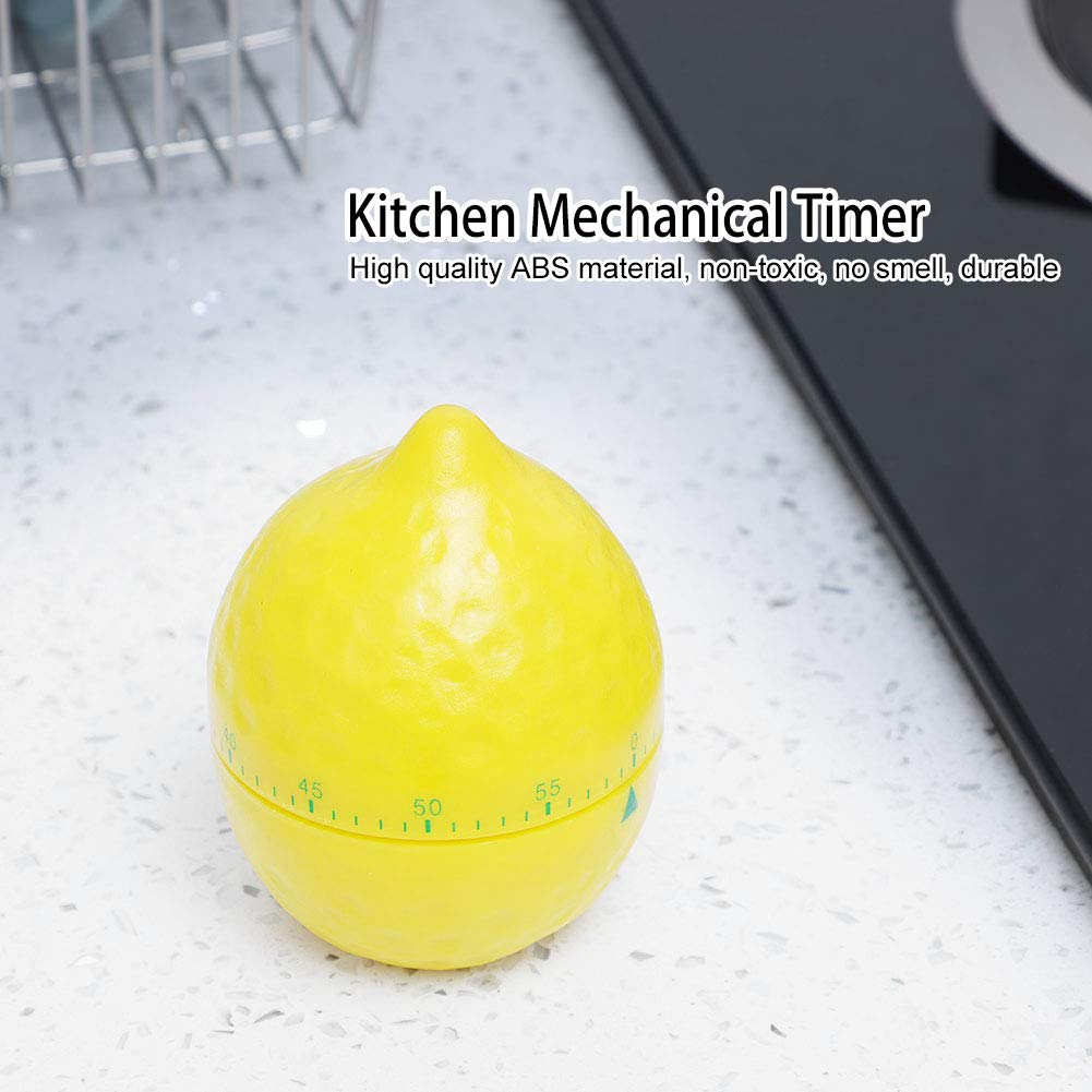 Kitchen Mechanical Timer, Lemon Shape Counters for Home Manual Smell Compact High Cooking Timing Tool