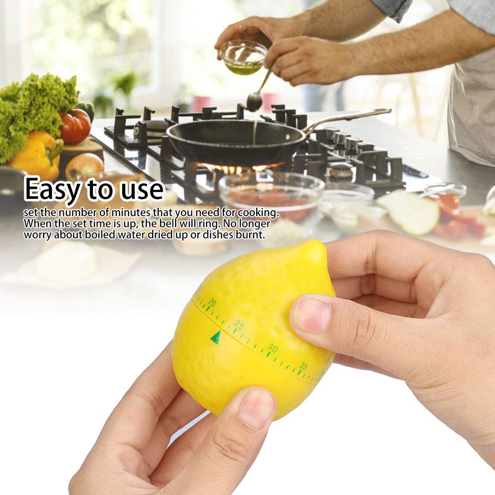 Kitchen Mechanical Timer, Lemon Shape Counters for Home Manual Smell Compact High Cooking Timing Tool