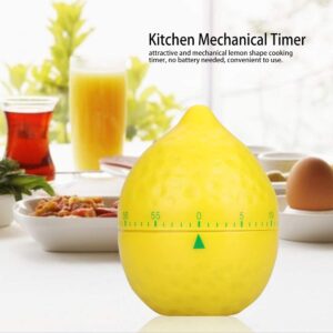 Kitchen Mechanical Timer, Lemon Shape Counters for Home Manual Smell Compact High Cooking Timing Tool