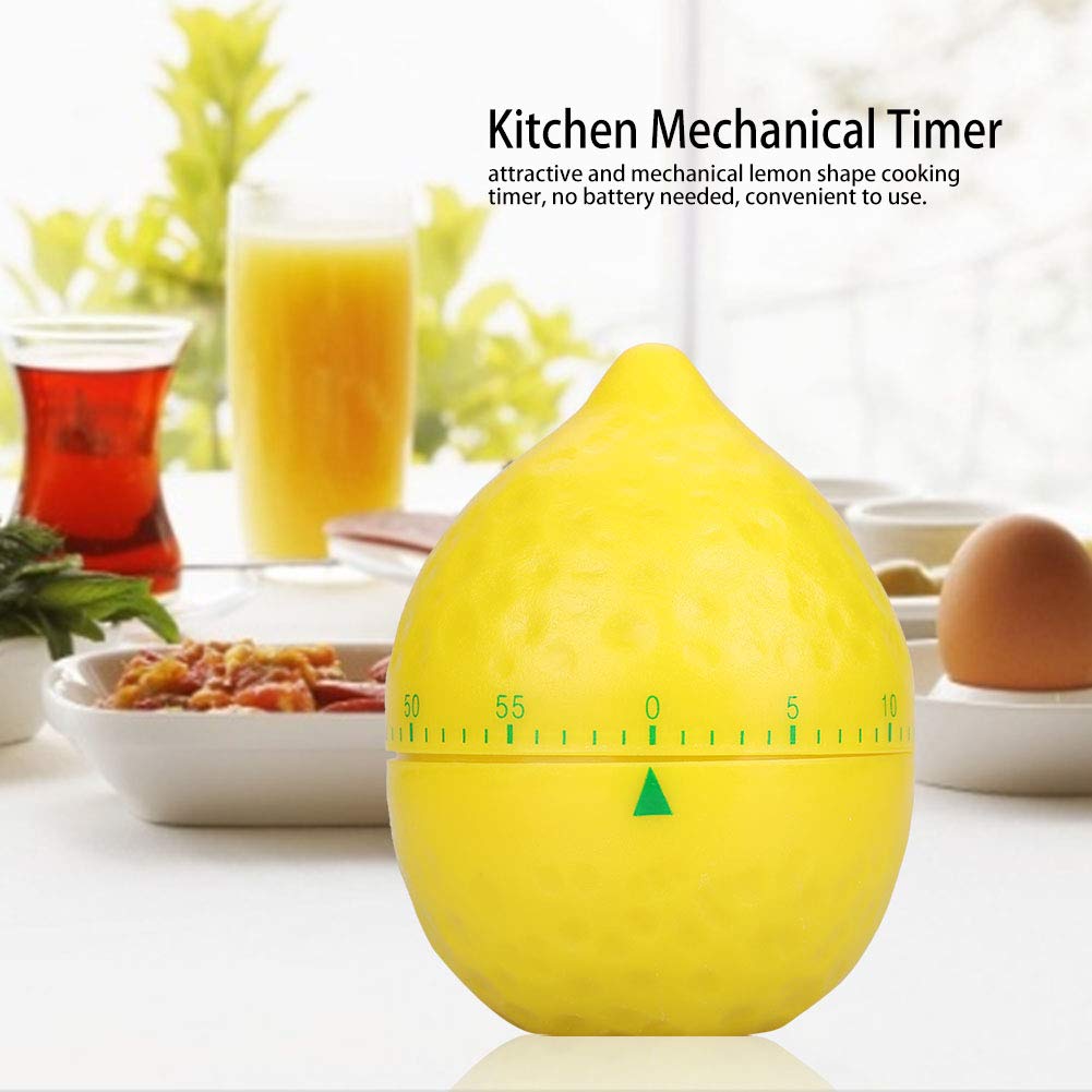 Kitchen Mechanical Timer, Lemon Shape Counters for Home Manual Smell Compact High Cooking Timing Tool