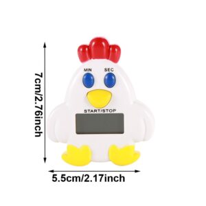 BuyWeek Chicken Timer, Cute Cartoon Kitchen Timer LCD Electronic Digital Cooking Timer Reminder Countdown Timer for Cooking Baking