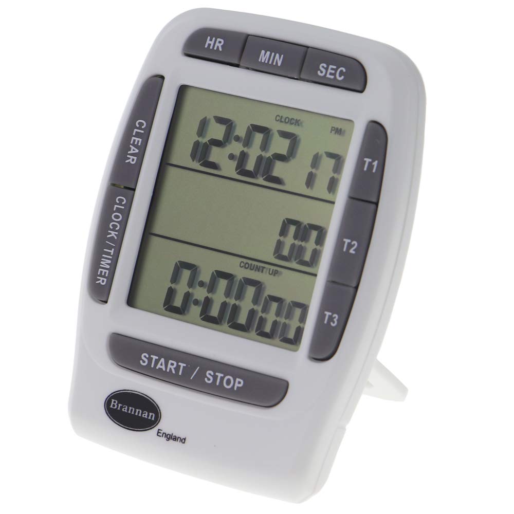 Digital Triple Kitchen Timer and Clock for Cooking and Baking with Led Countdown Timer Numbers with Alarm and Magnet Fixing