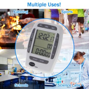 Digital Triple Kitchen Timer and Clock for Cooking and Baking with Led Countdown Timer Numbers with Alarm and Magnet Fixing