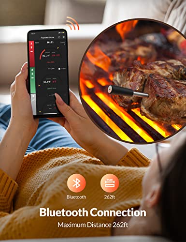 Smart Meat Thermometer, OSCEVIA 2-Probe Food Thermometer with Smart Alert, 262ft Wireless Range, IP67 Waterproof, Magnetic Design for BBQ, Kitchen, Air Fryer, Garden, Oven, Grill, Rotisserie