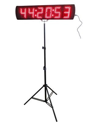 GOODRELIISH 5-inch High Character Large Red Color LED Race Timing Clock with Tripod for Semi-outdoor Countdown/up Timer Running Events IR Remote Control