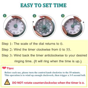 Visual Timer, Analog Countdown Timer Reading Timer Quiet Counting Time Management Tool for Kids and Adults, Meeting, Office, Classroom Teaching,Homework Games Cooking (Red)