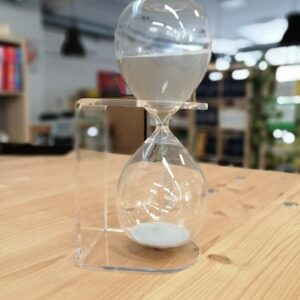 Tooby Hourglass Sand Timer 30 Minutes, Halfhour Glass with Decorative Acrylic Floating Support, Crystal Sand Clock Modern Decor for Home and Office