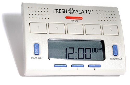 FreshAlarm- 5 Alarm Voice Timer. Five Interval Timers each with Recordable Loud Voice Alarm. Easy to set timers. Interval up to 12 hours.