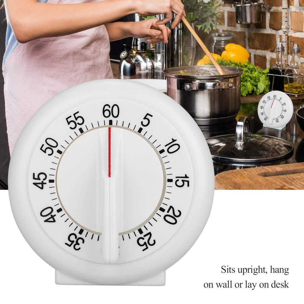 Kitchen Timer, 60 Minutes Round Shape Timer Kitchen Cooking Ring Mechanical Counter Alarm Clock for Cooking, Game Timers, Titness Exercising