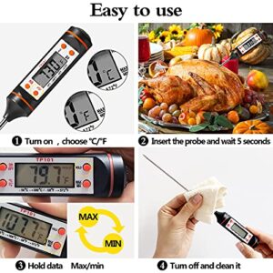 AmiTabHas Meat Thermometer, Instant Read Digital Food Thermometer with Long Probe for Smokers,Grilling,Turkey,Milk,Candy,BBQ and Kitchen (3)