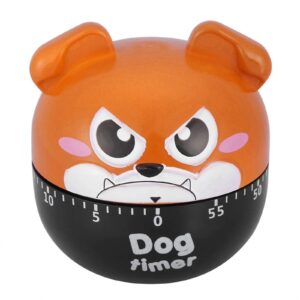 mechanical kitchen timer cute dog shape 55-minute countdown timer no battery required clock cooking baking reminder timing tool(brown)