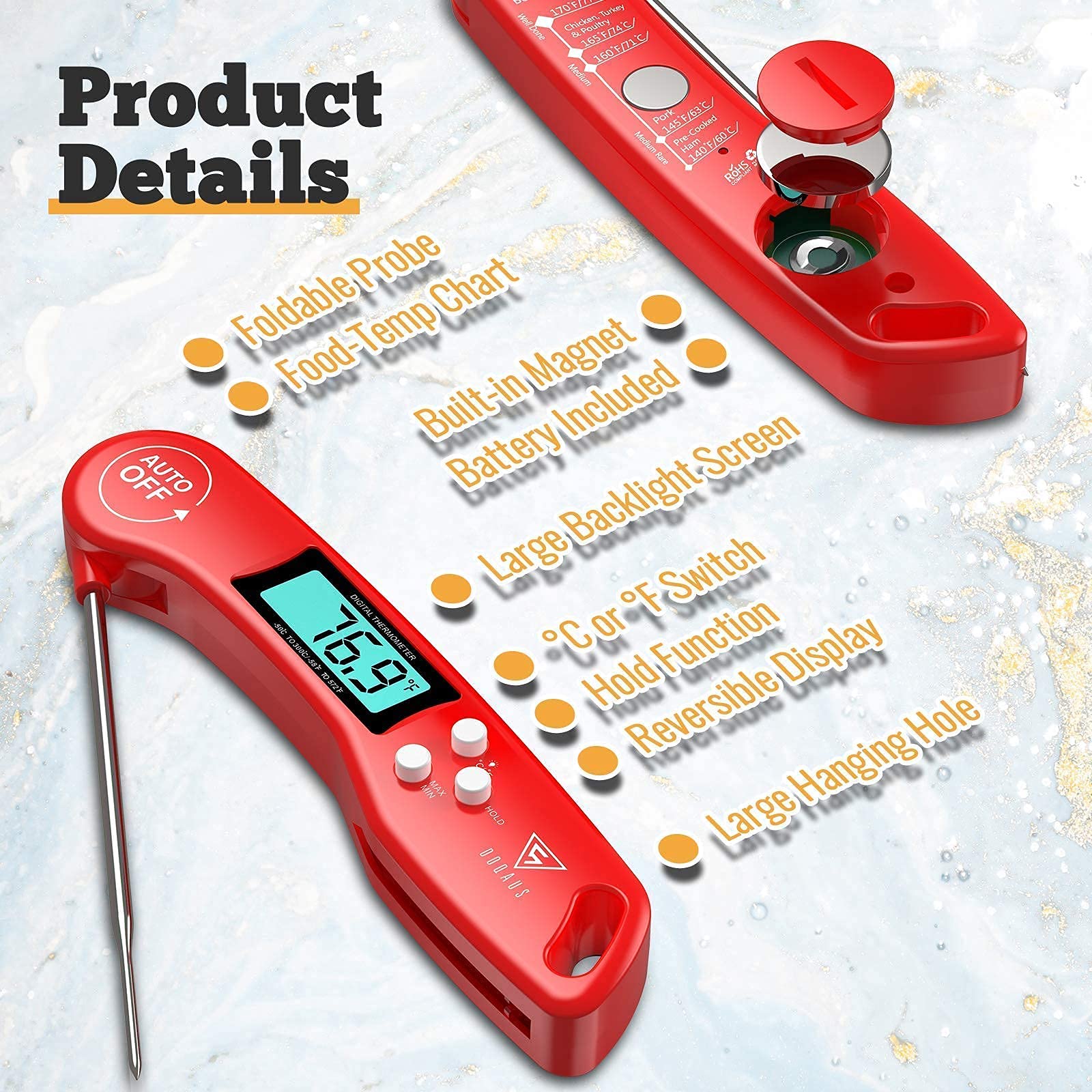 DOQAUS Digital Meat Thermometer [2 Pack] (CP1)