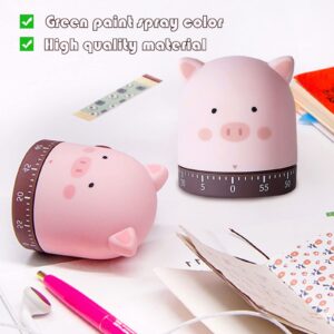 ALI2 Cute Mechanical Timer Kitchen Timer Time Management Timer Home Decor 60 Minute Animal Timer for Kids Homework Study Cooking Baking Yoga Fitness Exercise (Pig)