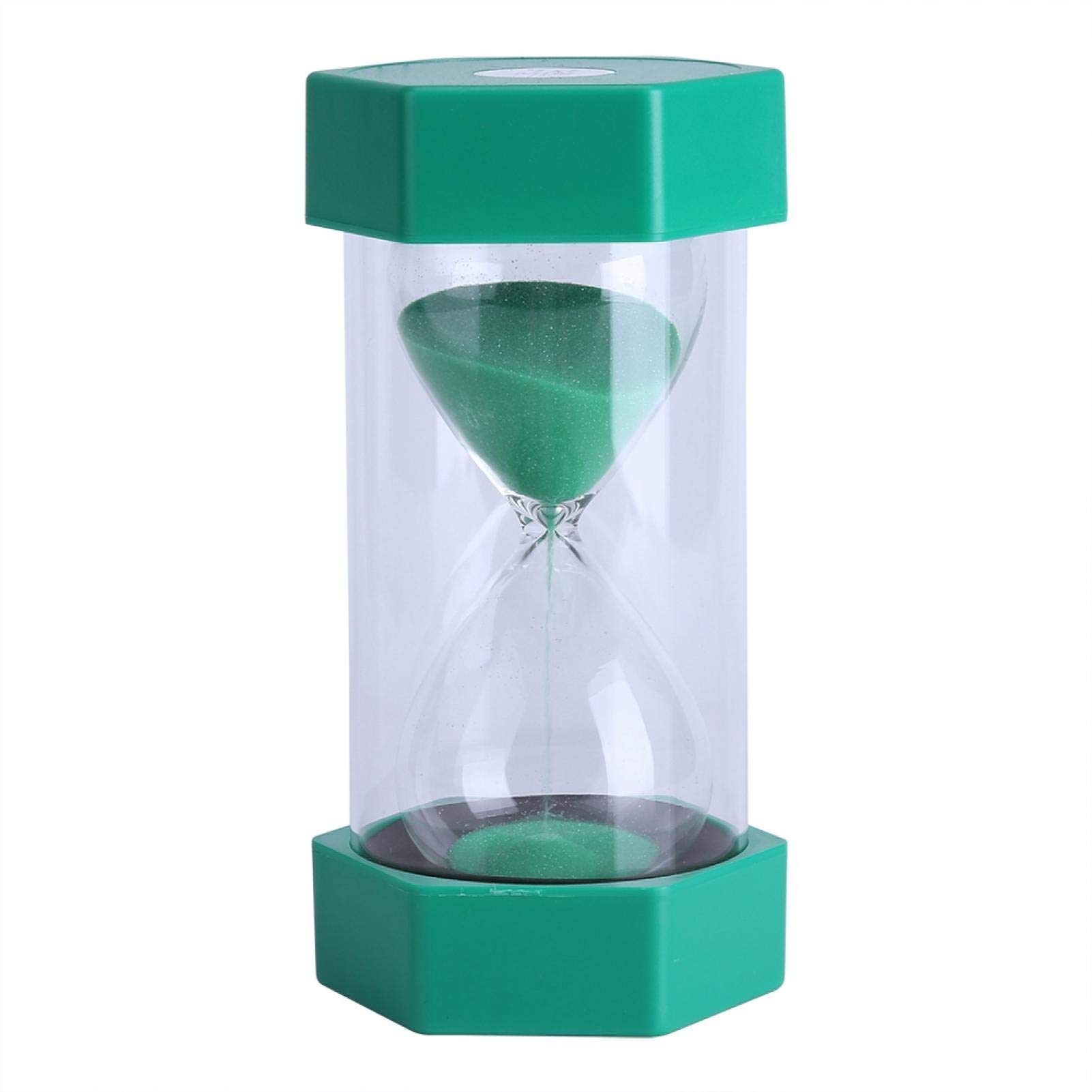 Colorful Sandglass Timer Hourglass Sand Timer 3 min/10 mins/20 mins/30 mins/60 mins Sand Clock Timer for Games Classroom Home Office(Green)