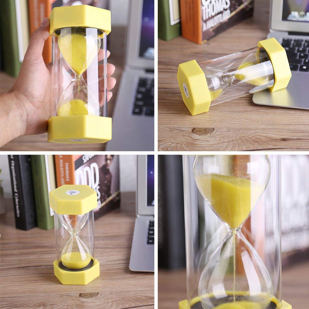 Colorful Sandglass Timer Hourglass Sand Timer 3 min/10 mins/20 mins/30 mins/60 mins Sand Clock Timer for Games Classroom Home Office(Green)