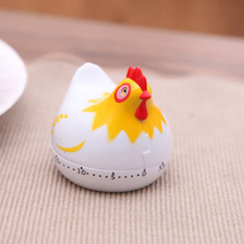 Zerodeko 2pcs Kitchen Timer Wind Up 60- Minute Mechanical Visual Timers 3D Chicken Shaped Alarm Clock Egg Timer Countdown Clocks for Classroom Baking Cooking