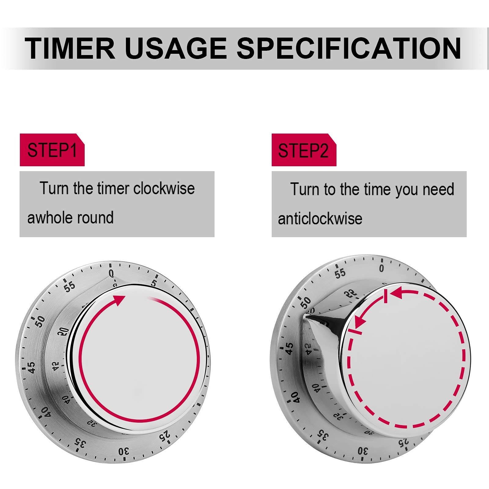 Kitchen Timer, Kitchen Timers for Cooking, Kitchen Timer Magnetic, Turtle Ocean Map Vintage Pattern Waterproof Time Timer Stainless Steel Multiuse for Home Baking Cooking Oven