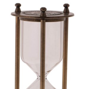 Backbayia Retro Metal Sandglass Empty Hourglass Sand Timer Without Sand for Home Office Decoration (Bronze - L)