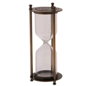 Backbayia Retro Metal Sandglass Empty Hourglass Sand Timer Without Sand for Home Office Decoration (Bronze - L)