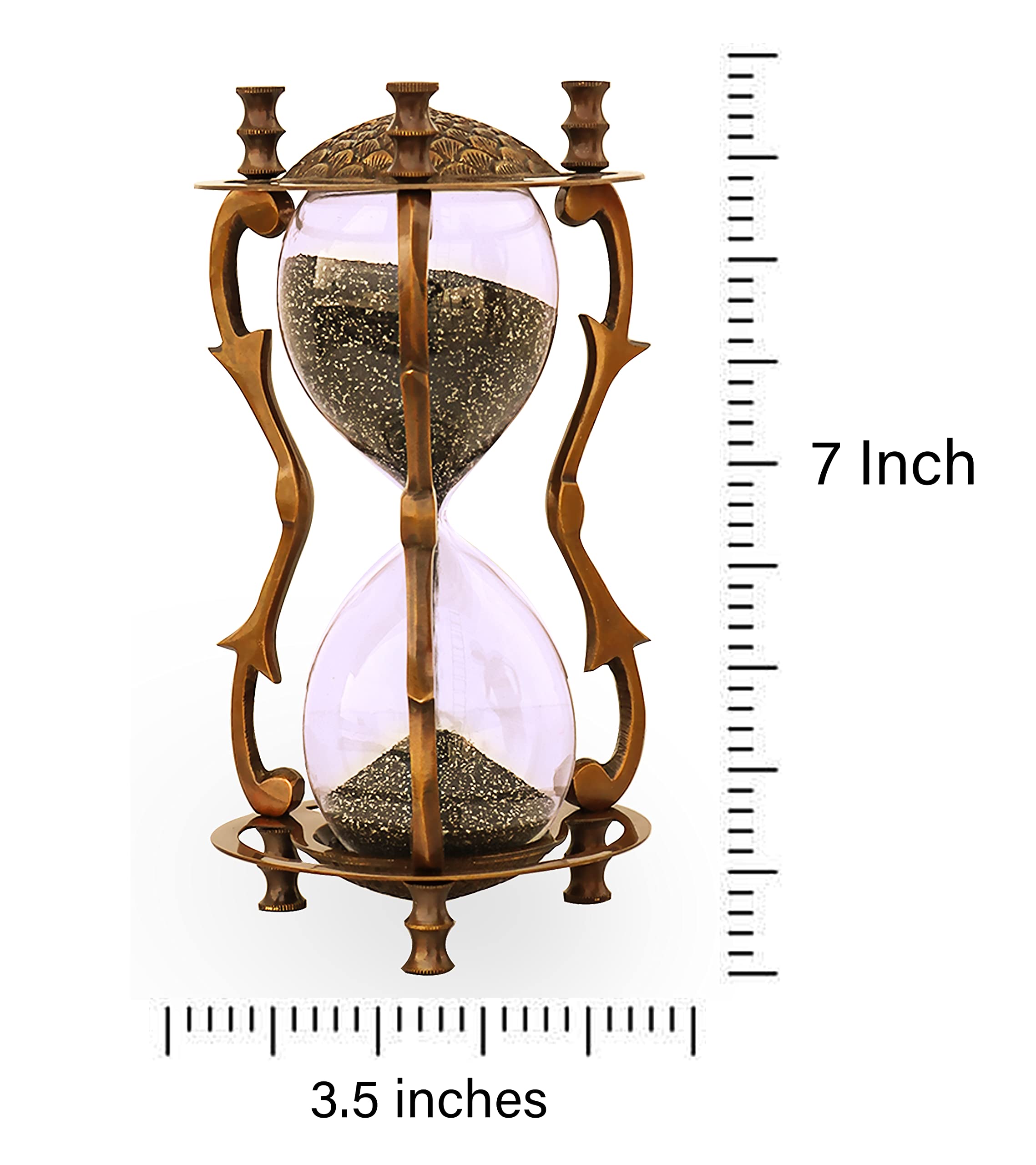 PORTHO Sand Timer Hourglass| 10 Minutes, Short time Alarm| Unique Gift on Wedding, Anniversary, Birthday, Christmas, Graduation| Gift for Valentines, Her/Him, Kids (Dome Shaped Antique Sandtimer)