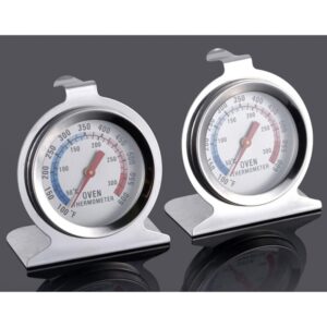 Oven Thermometer 50-300°C/100-600°F, Oven Grill Fry Chef Smoker Thermometer Instant Read Stainless Steel Thermometer Kitchen Cooking Thermometer, Large Dial Kitchen Cooking Oven Thermometer Silver