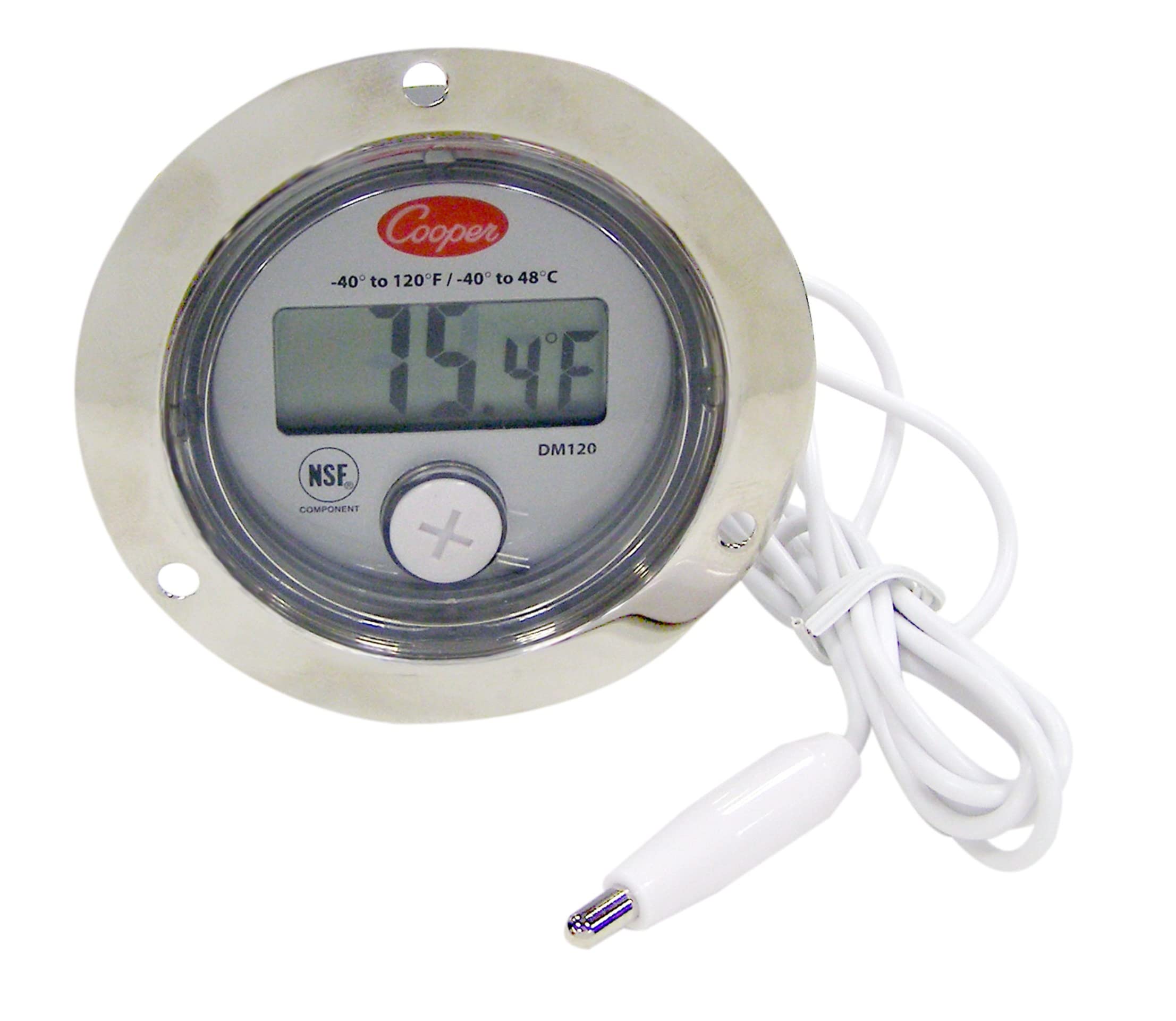 Cooper-Atkins DM120-0-3 Digital Panel Thermometer with 2" Front Flange, -40°F to 120°F Temperature Range