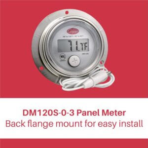 Cooper-Atkins DM120-0-3 Digital Panel Thermometer with 2" Front Flange, -40°F to 120°F Temperature Range