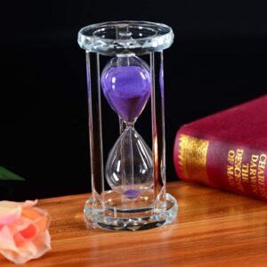 Crystal Hourglass 15/30/60 Minutes Sandglass Timers Kitchen Cooking Sand Clock Timer Home Office Christmas Birthday Present Gift Box Sand Glass (15 Minutes, Pink)