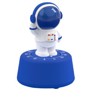 cartoon timer kids cute kitchen timer, astronaut learning management timer, reminder no batteries for study work exercise training home desktop decor (blue)