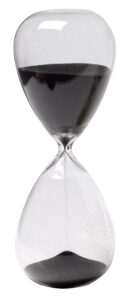 30 min. hourglass sand timer black 8"