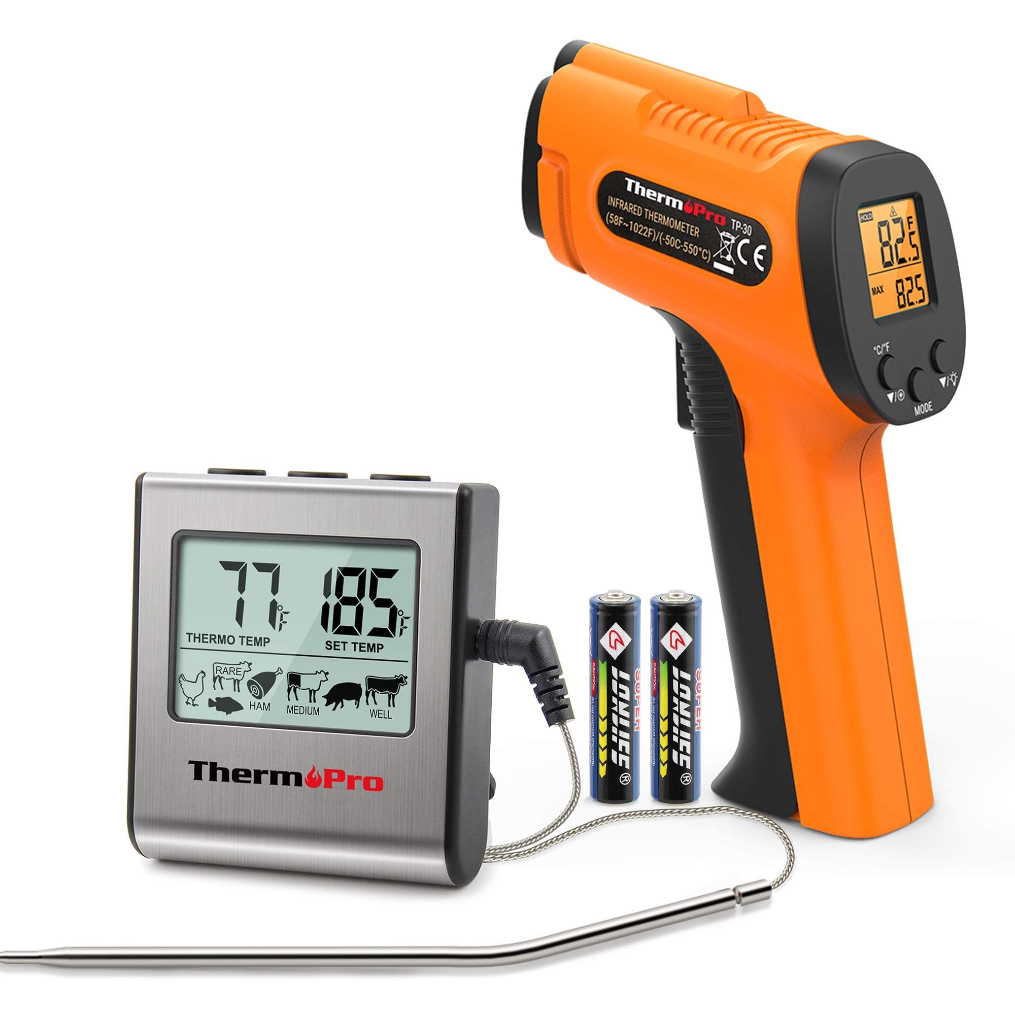 ThermoPro TP16 Cooking Thermometer+ThermoPro TP30 Digital Infrared Thermometer