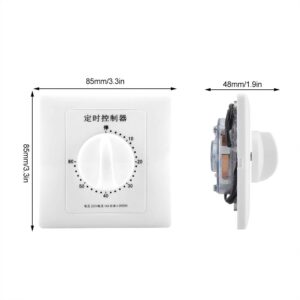 Mechanical Kitchen Timer, 220V Water Pump Timer Mechanical Countdown Indoor Intelligent Time Switch Control (60minutes)