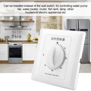 Mechanical Kitchen Timer, 220V Water Pump Timer Mechanical Countdown Indoor Intelligent Time Switch Control (60minutes)