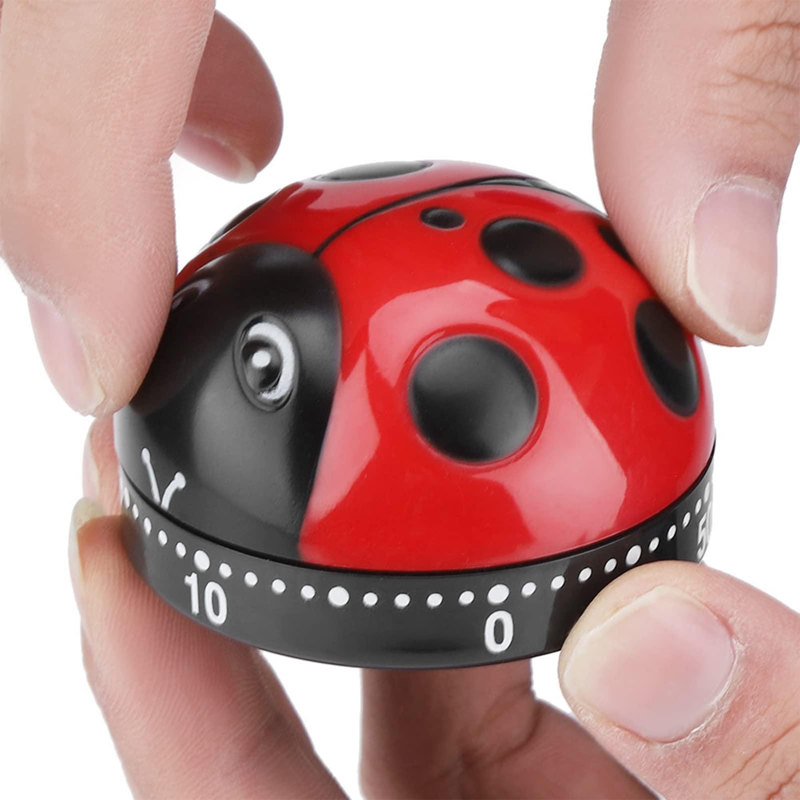 Ladybug Kitchen Timers, Cute Cooking Timer Baking Clock 60 Minute Mechanical Manual Clockwork Alarm No Battery Required for Classroom Bathroom Reading Sports Baking Gifts Game Exercise Office