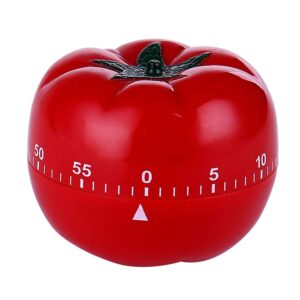 HaHawaii Countdown Timer, Cute Kitchen 1-55 Minutes Cooking Tool Tomato Shape Mechanical Countdown Timer - Red